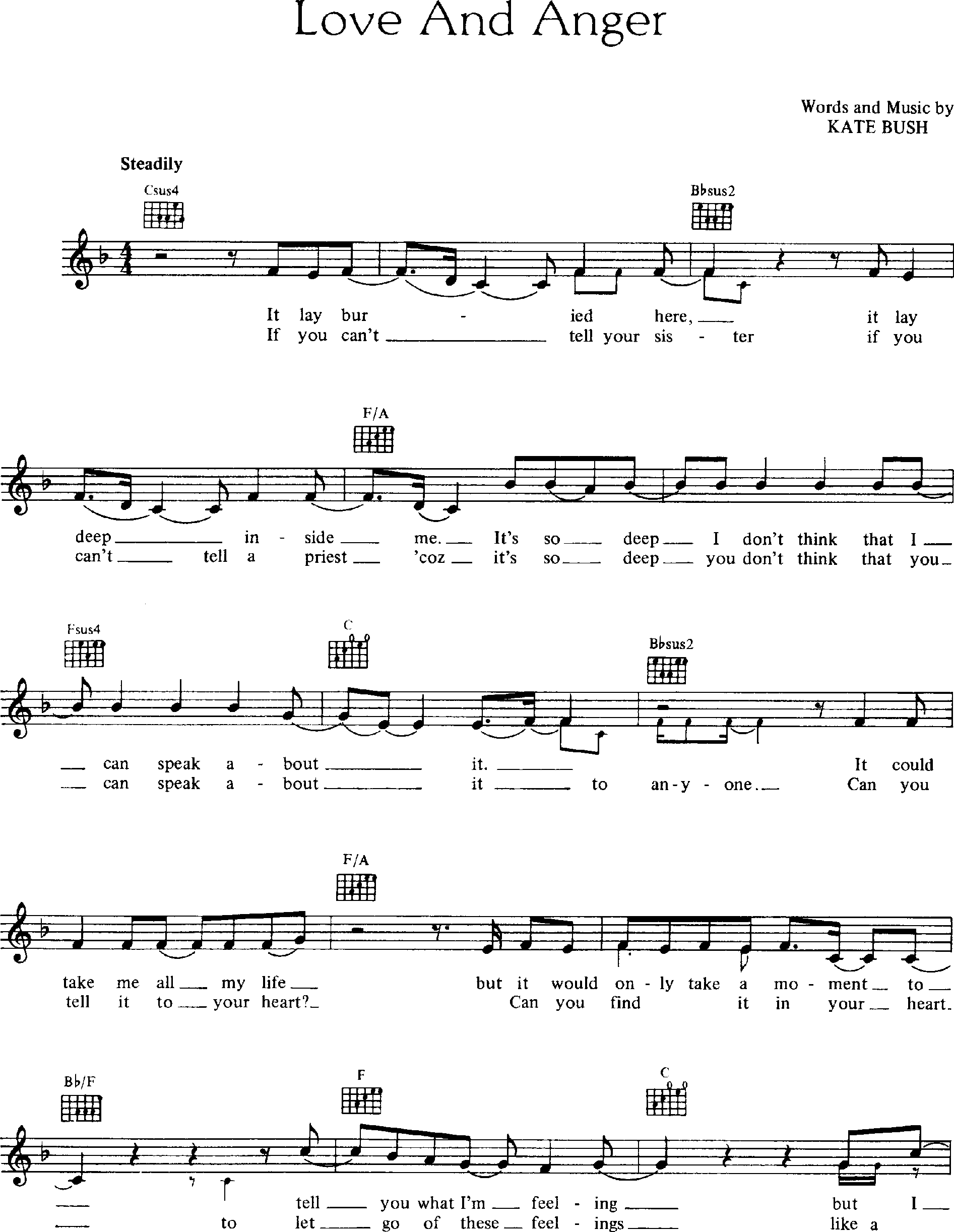 Kate Bush Sheet Music