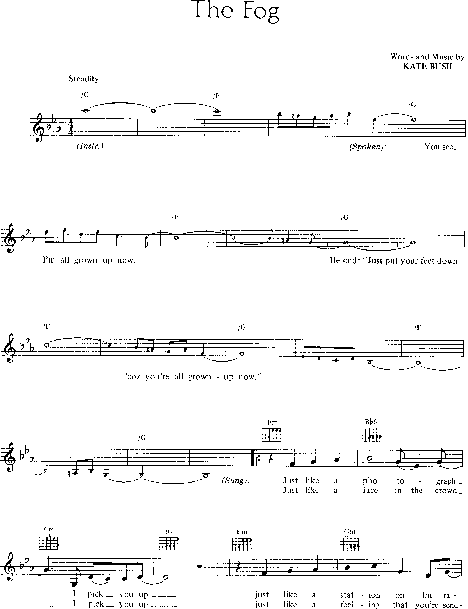 Kate Bush Sheet Music